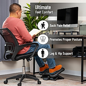 Mind Reader Rest Ergonomic Foot, Pressure Relief for Comfort, Back, and Body, 1-Pack, Black