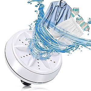 Mini Washing Machine, 3.54in Portable Washing Machine with Suction Cups, 3 in 1 Bubble Cleaning USB Ultrasonic Powered Turbo Washing Machine & Sink Dishwasher for Camping, Travelling, Business Trip