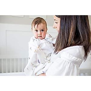 lulujo Baby Swaddle Blanket| Unisex Softest Bamboo Viscose Muslin Swaddle Blanket| Neutral Receiving Blanket for Girls & Boys 47in x 47in Hummingbird