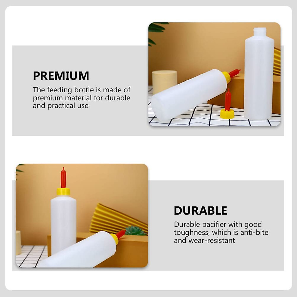 10Sets Goat Feeder Goat Bottles for Feeding Baby Goats 400ML Feeding Bottles Lamb Bottles Plastic Bottles Milk Feeder Bottles for Farm