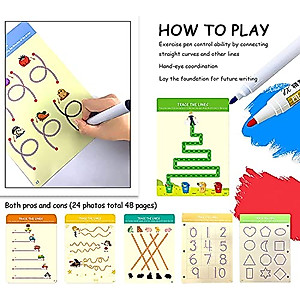 Preschool Learning Activities for 2 Year Olds, Toddler Learning Activities with 4 Dry Erase Markers, Preschool Classroom Must Haves Montessori Educational Toys for 2 3 4 Years Kindergarten Workbooks