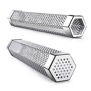 SameTech Pellet Smoker Tube 12’’ Stainless Steel Perforated BBQ Pellet Smoker Tube - 5 Hours of Billowing Cold Smoke for for Any Grill or Smoker, Hot/Cold Smoking (12 Inch)
