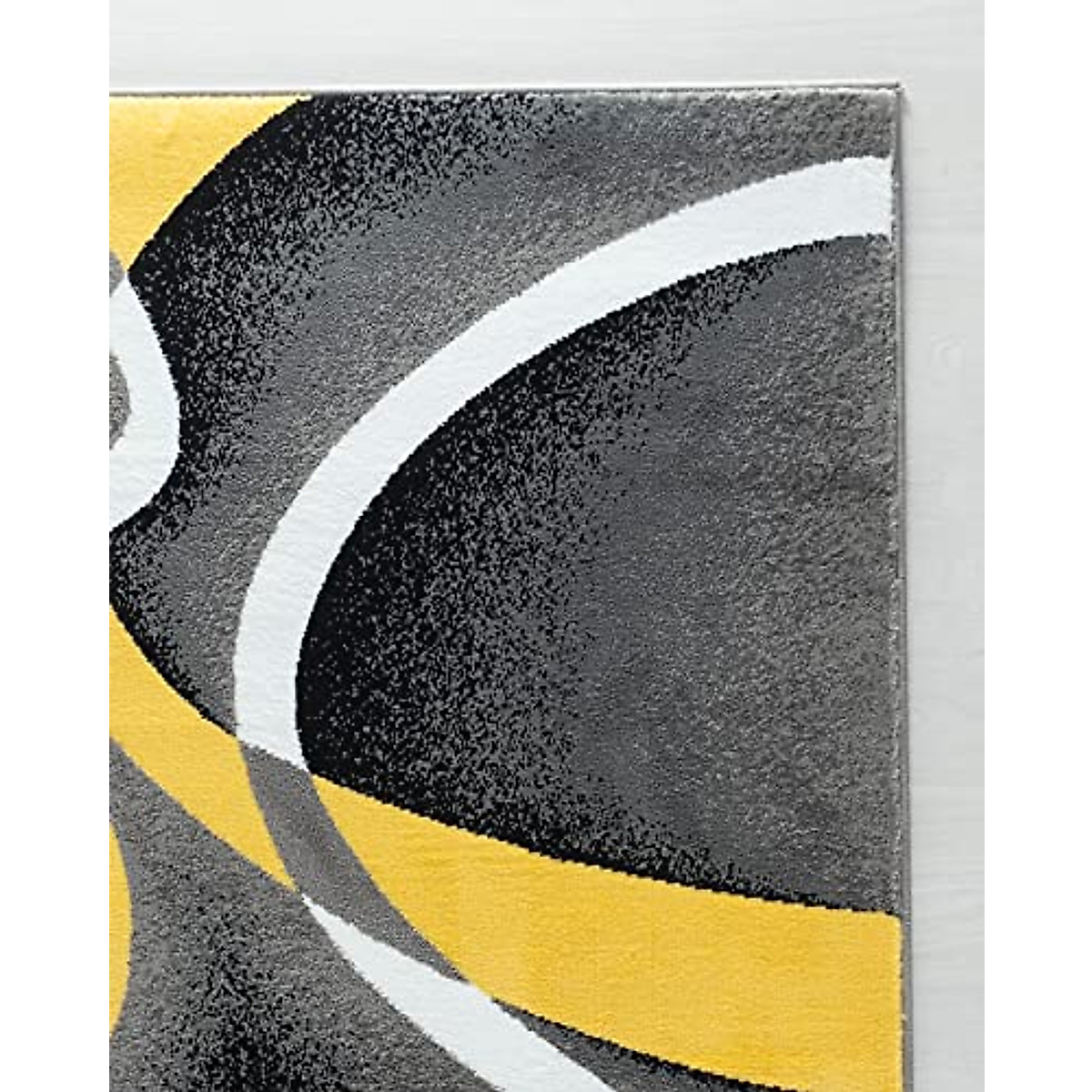 GLORY RUGS Area Rug 4x6 Yellow Door Mat Modern Swirls Carpet Bedroom Living Room Contemporary Dining Accent Sevilla Collection 4816