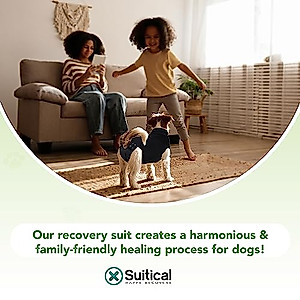 Recovery Suit for Dogs - Dog Surgery Recovery Suit with Clip-Up System - Breathable Fabric for Spay, Neuter, Skin Conditions, Incontinence - 55-69 cm Neck to Tail - Medium Dog Suit by Suitical, Black