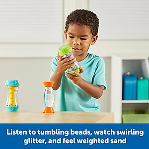 Learning Resources Sensory Trio Fidget Tubes - Creativity For Kids, Bottles For Toddler, Kids Travel Essentials Toys, Fine Motor Skills Gifts, Calm Down Corner Supplies, Bin Activities