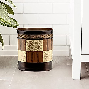 Zahari Home Zambia Stylish Waste Basket Modern Classic Luxury Decor Animal Print Western Design Trash Can