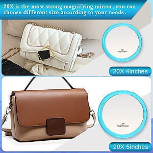 MIYADIVA 20x Magnifying Mirror with Suction Cup and Eyebrow Tweezers Kit for Women, Hair Removal Tweezers Travel Set Including High Magnification Magnified Mirror，5 Inch