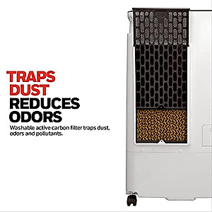 Honeywell Quiet, Low Energy, Compact Portable Evaporative Cooler with Fan & Humidifier, Carbon Dust Filter & Remote Control, White