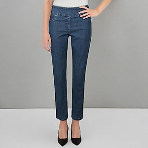 Ruby Rd. Women's Petite Pull-on Extra Stretch Denim Jean, Dark Indigo, 12P