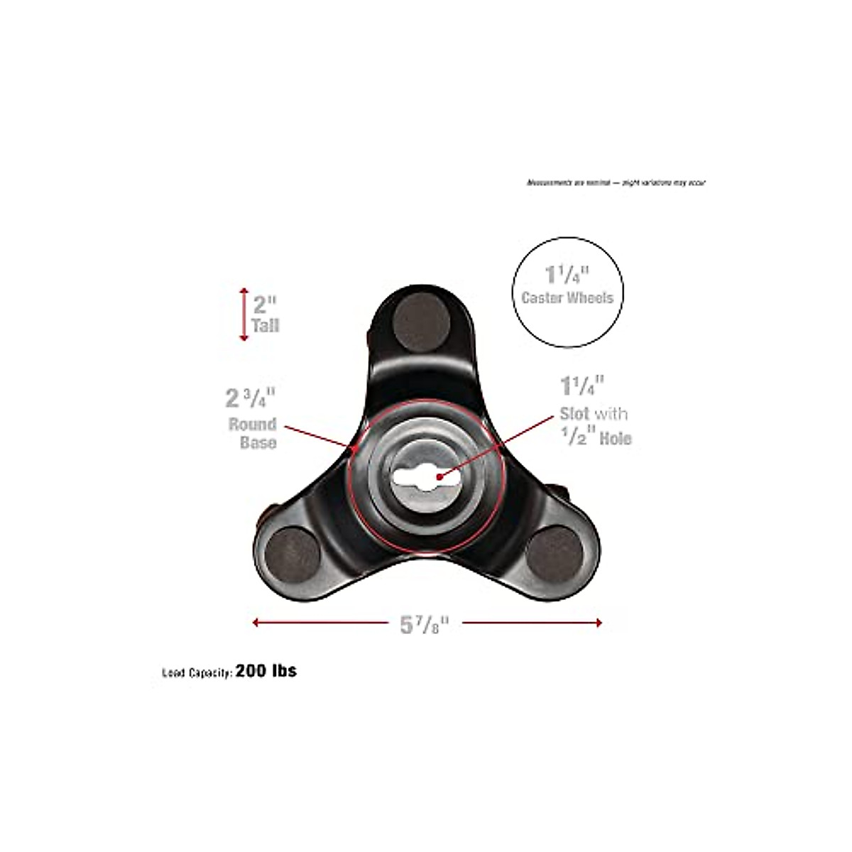Shepherd Hardware 6-Inch Move-It 9299 Steel Tri-Dolly, 200-lb Load Capacity, Black