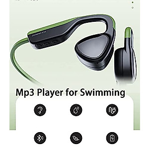 TWEE Waterproof Bone Conduction Headphones for Swimming Open Ear Wireless Bluetooth Headset Sports Earbuds 8G Memory Suitable for Swimming, Running and Other Fitness Activities MP3 Player
