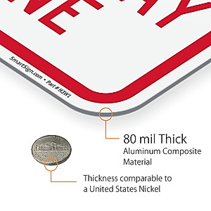 SmartSign No Parking Tow Away Zone Sign - 2 Pack,18 x 12 inch, 2mm Thick Aluminum Composite, Pre-Drilled Holes, Black/Red on White, Made in USA