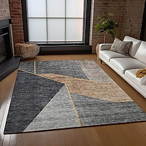 Addison Rugs Chantille ACN648 Charcoal 5' x 7'6" Indoor Outdoor Area Rug, Easy Clean, Machine Washable, Non Shedding, Bedroom, Living Room, Dining Room, Kitchen, Patio Rug