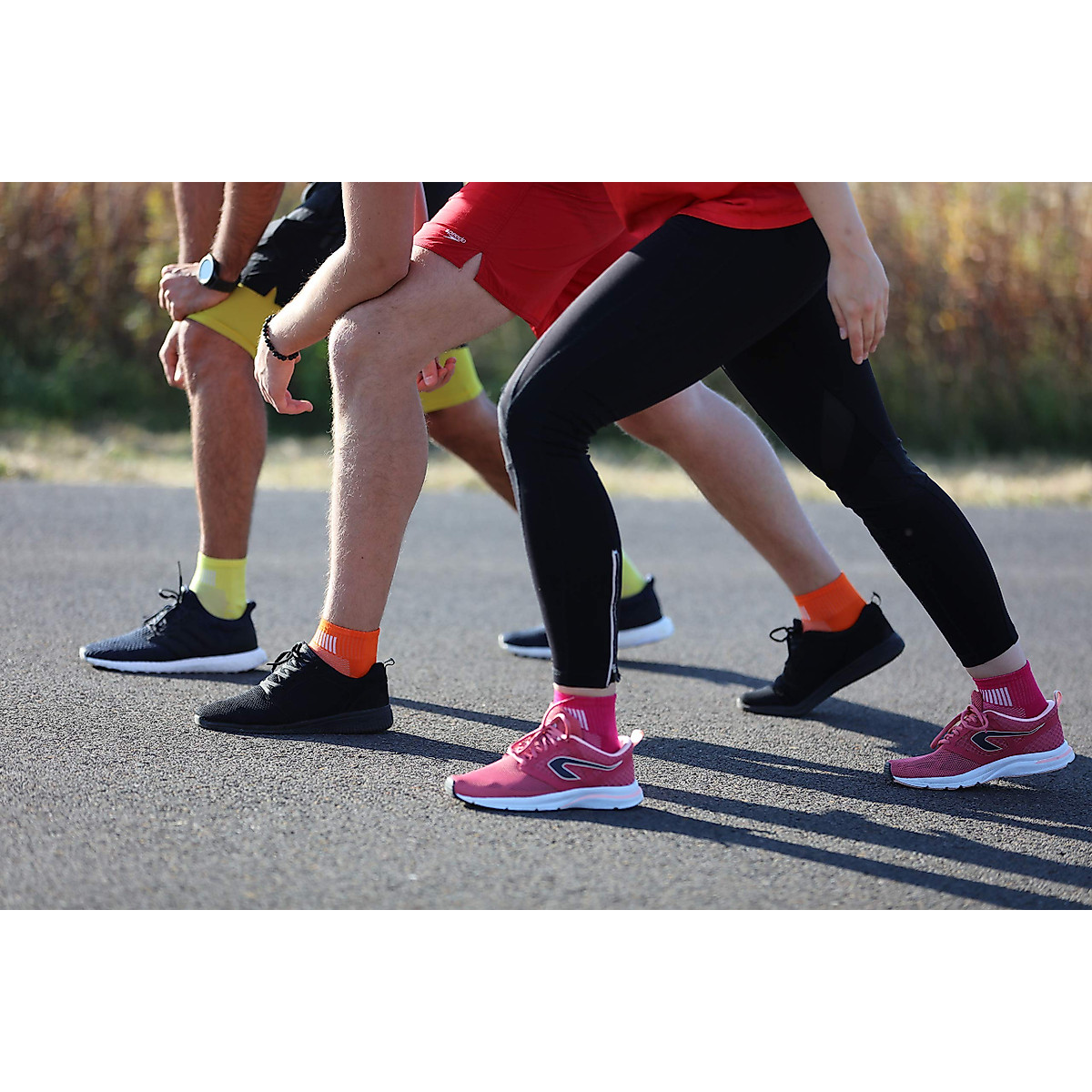 6 pairs of Colorful SPORT Athletic Socks: Running, Fitness, Breathing Cotton XS