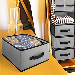 6 Shelf Hanging Closet Organizers Storage Easy Mount Collapsible Accessory Closet Shelf Organizer, Baby Nursery Sweater or Shoe Organizer (Gray)