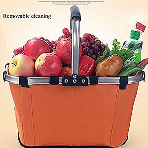 ZLZL Insulated Folding Shopping Basket Insulation Basket Picnic Basket Portable Basket Environmental Picnic Basket Fast Food Basketce Box Healthy Hamper,Purple