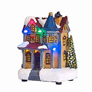 Lights4fun, Inc. Set of 5 Christmas Village Scene Battery Operated LED Light Up Holiday Decoration