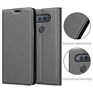 Cadorabo Book Case Compatible with LG V20 in Titanium Grey - with Magnetic Closure, Stand Function and Card Slot - Wallet Etui Cover Pouch PU Leather Flip