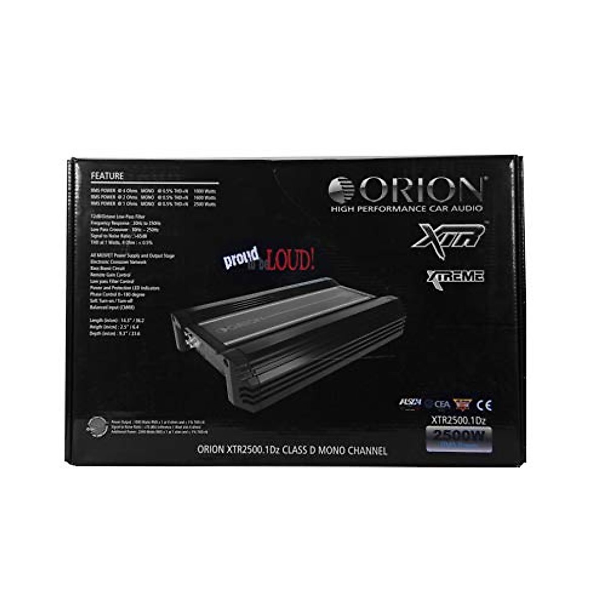 Orion XTR2500.1DZ Monoblock Class D High Performance Amplifier with Remote Subwoofer Level Control, 2500W RMS