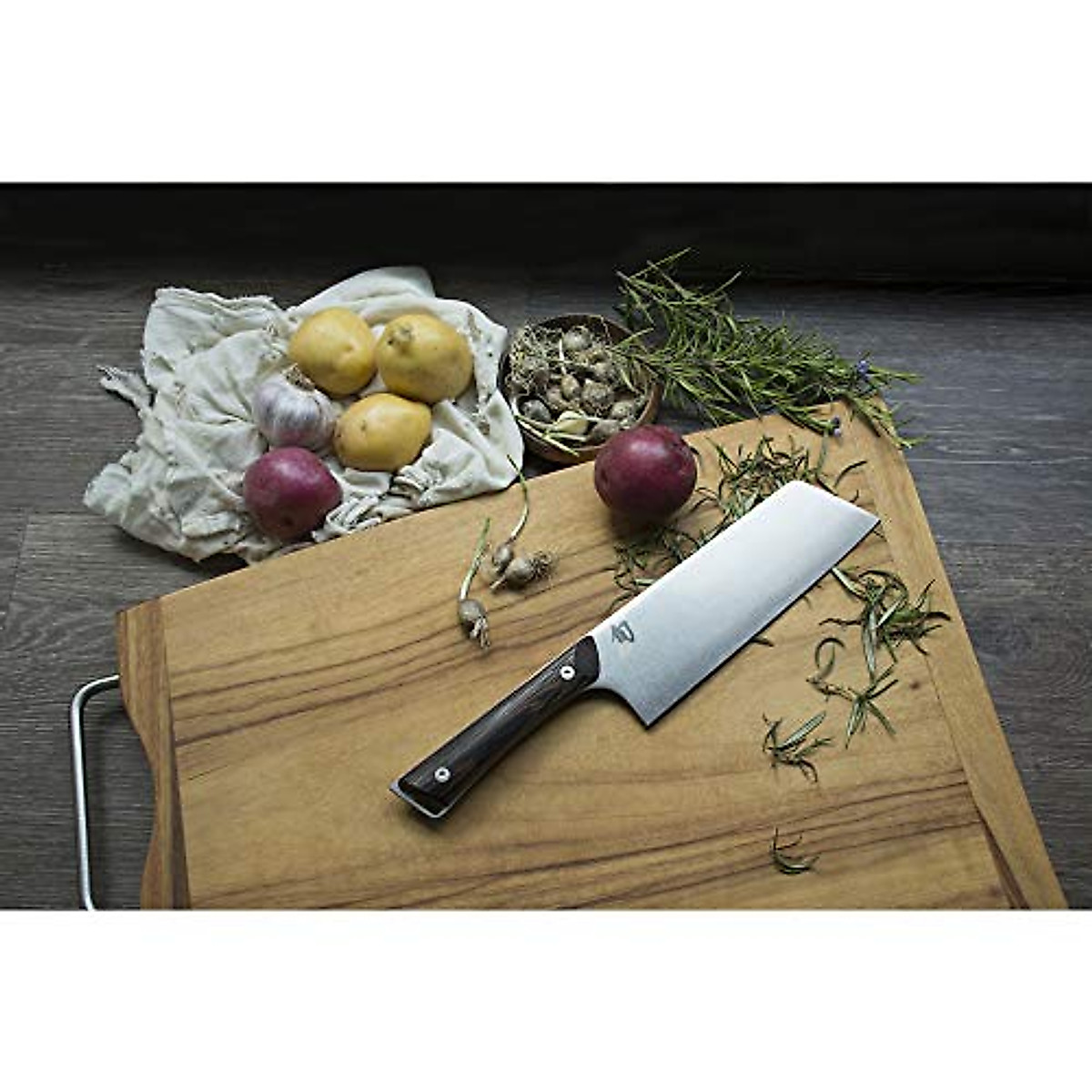 Shun Cutlery Kanso Asian Utility Knife 7", Narrow, Straight-Bladed Kitchen Knife Perfect for Precise Cuts, Ideal for Preparing Stir Fry, Handcrafted Japanese Knife