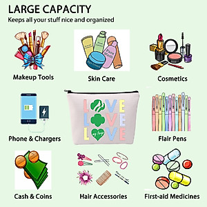 FOTAP Scout Crew Gift Love My Troop Makeup Bag Girl Scout Survival Kit Scout Inspirational Makeup Bag Scout Leader Gift (SCOUT love)