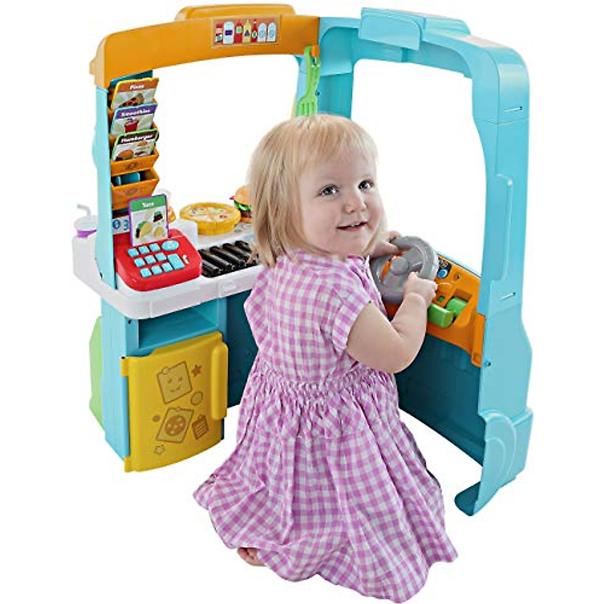Fisher-Price Laugh & Learn Toddler Learning Toy Servin’ Up Fun Food Truck Electronic Playset With 24 Accessories For Ages 18+ Months