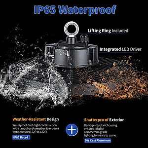 THELUX UFO Led High Bay Light 150W 21000Lm 5000K,100V-277V, Daylight with Plug, High Bay Led Lights for Warehouse Workshop Factory Barn Logistics Center with FCC certificated 10 Pack