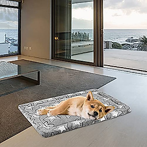 EMPSIGN Crate Dog Bed Mat - Crate Pad Reversible (Cool & Warm), Machine Washable Dog Crate Mat, Pet Sleeping Mat Kennel Bed Pad for Crate for Small to XXX-Large Dogs, Grey, Star Pattern