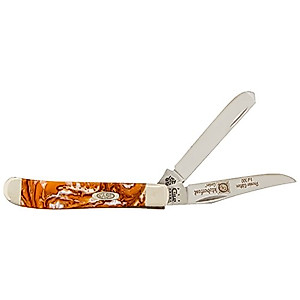 Case Cutlery 9207OF Case Oktoberfest Corelon Mini Trapper Pocket Knife with Stainless Steel Blades, Orange, Black and White mixed Corelon