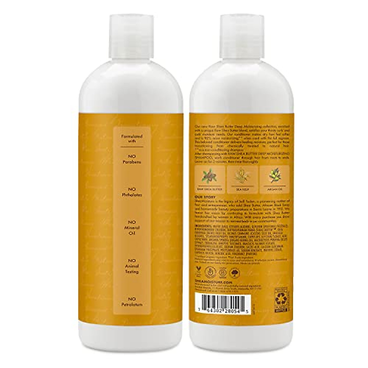 Shea Moisture Raw Shea Butter Conditioner, Deep Moisturizer with Sea Kelp & Argan Oil, Sulfate Free & Silicone Free, Curly Hair Products, Family Size, 16 Fl Oz