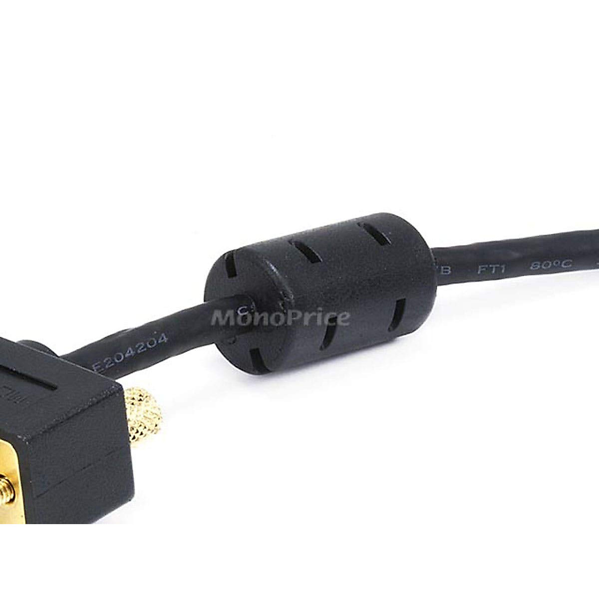 Monoprice Ultra Slim SVGA Super VGA M/F Monitor Cable - 25 Feet With Ferrites | 30/32AWG, Gold Plated Connector
