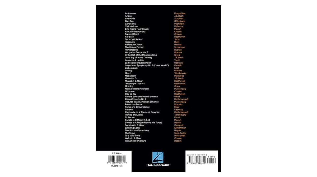 First 50 Classical Piano Pieces for Beginners | Hal Leonard