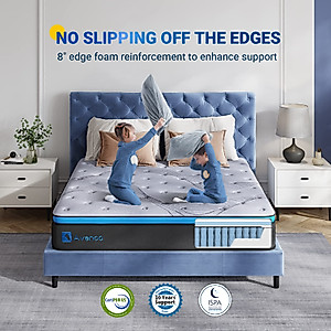 Avenco California King Mattress, 12 Inch Cal King Hybrid Mattress in a Box, Medium Firm Pocket Spring and Gel Memory Foam Mattress, Edge Support, CertiPUR-US Certified