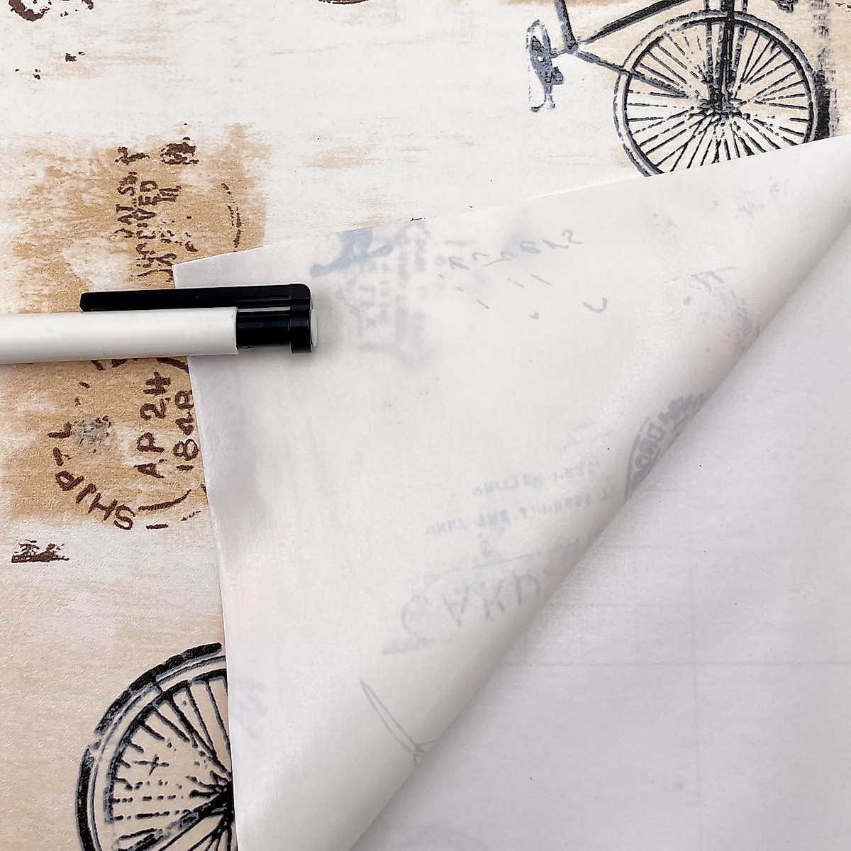 Yifely Shabby Chic Bikes Furniture Paper Self-Adhesive Shelf Liner Drawer Locker Sticker 17.7 Inch by 9.8 Feet