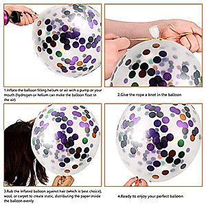 Auihiay 155 Pieces Halloween Balloon Garland Arch Kit Include Black Orange Purple Latex Balloons, Confetti Balloons, Spider Web, 3D Bats for Halloween Party Background Classroom Decoration