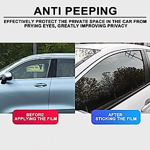Window Film Privacy Film, Window Tint Film, 1%-50% VLT Car Window Film, Sun Blocking Anti UV Heat Control Explosion-Proof Glass Film, 20x118/236 Inch Blackout Window Film(25% VLT，20x118inch)