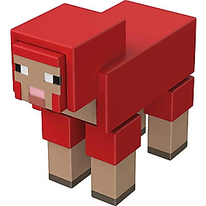 Minecraft Craft-A-Block Sheep Figure, Authentic Pixelated Video-Game Characters, Action Toy to Create, Explore and Survive, Collectible Gift for Fans Age 6 Years and Older