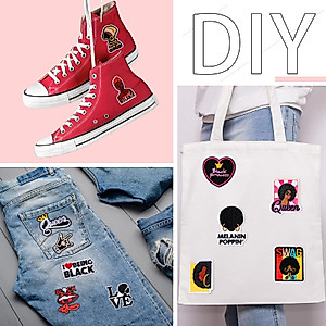 20 Pieces Black Girl Patches Iron on Patches for Clothing Afro Girl Embroidered Patches Sew On Patch Applique for Clothes Backpacks Jeans Jackets DIY Craft (Novelty Style)