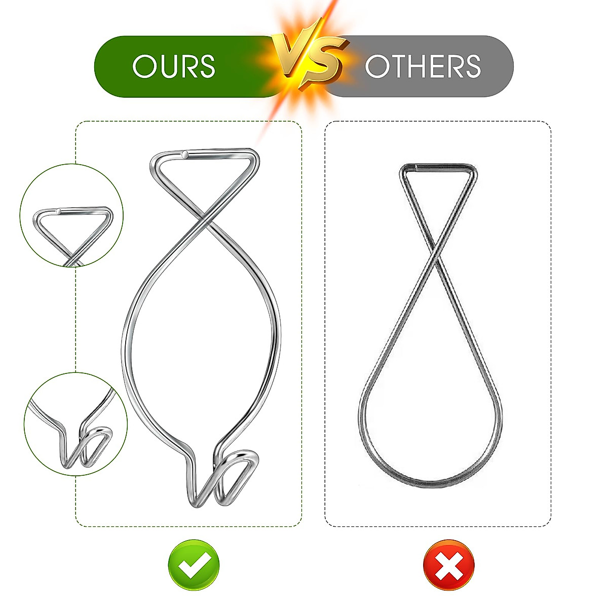 48 Pack Drop Ceiling Clips Hanging Ceiling Hook Clips Hanging on Suspended Ceiling Tile, Grid Clips Hanger Hooks for Light Plant Office Home Stores Classroom and Wedding Decorations, Hanging Sign