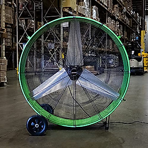 OEMTOOLS OEM24879 42" Direct-Drive Barrel Fan, Large Industrial Fan With Wheels, Metal Barrel Drum Fan, Industrial Fans, High Velocity Shop Fan For Garage, Commercial Fans for Warehouse, Fan On Wheels