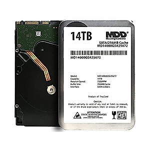 MaxDigitalData (MD14000GSA25672) 14TB 7200RPM SATA 6Gb/s 256MB Cache 3.5inch Internal Desktop Hard Drive - 3 Years Warranty (Renewed)