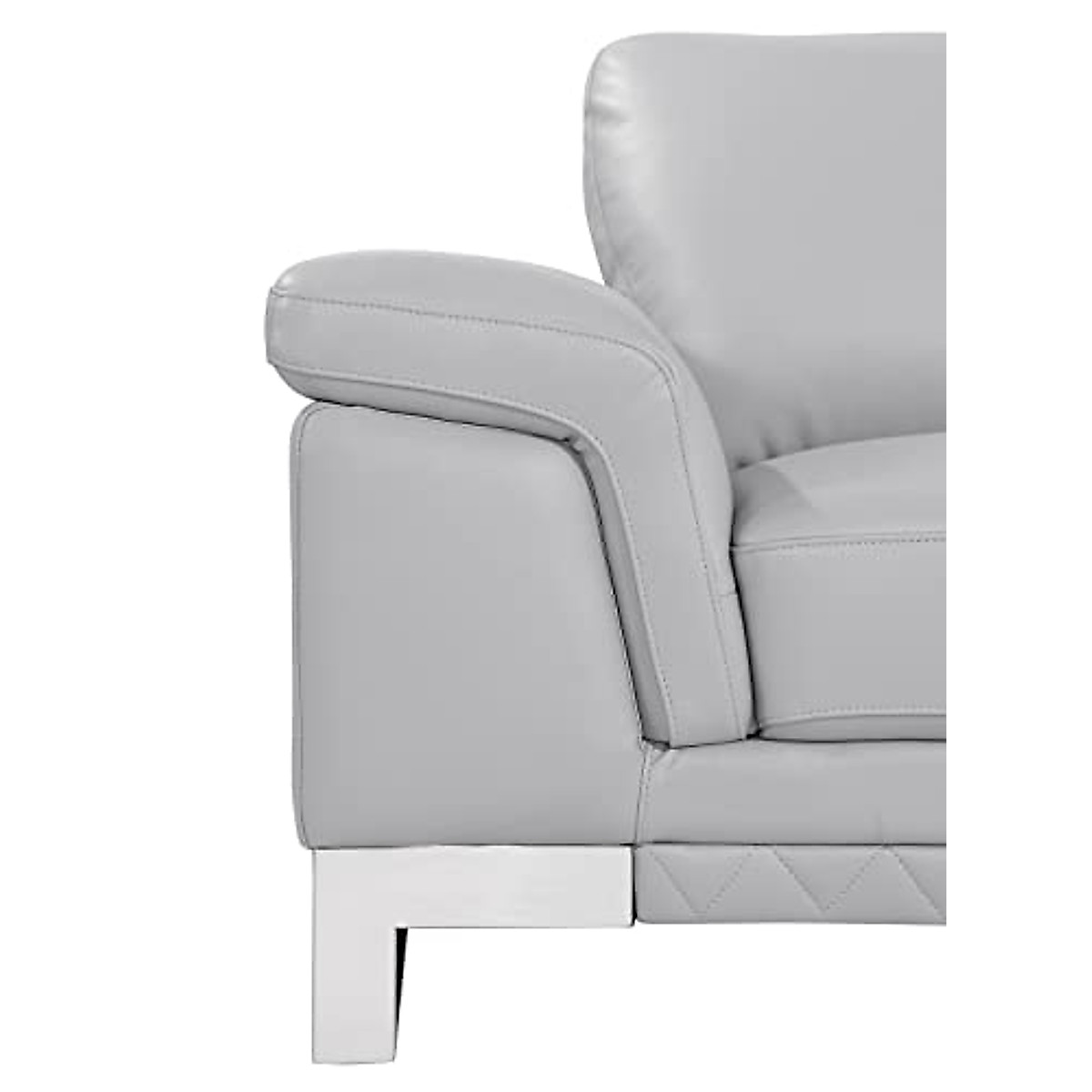 Blackjack Furniture Weston Collection Italian Leather Living Room Sofa, Light Gray