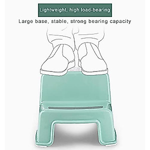 GKZJ 2 Step Stool for Kids, Sturdy Double Step Stool for Toddlers, Anti-Slip Stool for Children,Use in The Kitchen and Bathroom,Blue