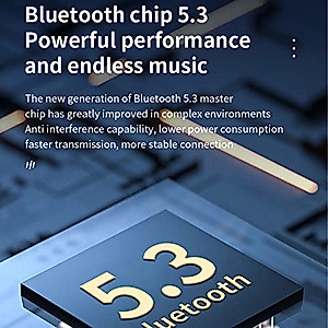 Nsxcdh Bluetooth 5.3 Mini Earbuds, Wireless Headphones 50Hrs Playback HD Stereo Audio LED Display, Immersive Premium Sound Earphones with Earhooks, in-Ear Headset, for Sports Game