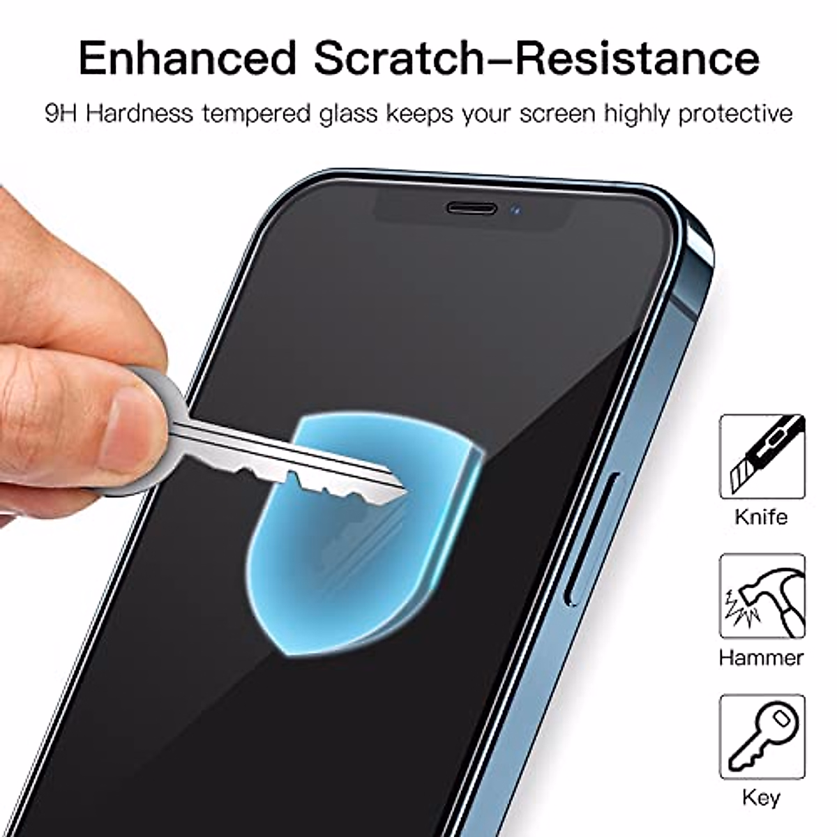 JETech Full Coverage Screen Protector for iPhone 12/12 Pro 6.1-Inch, Black Edge Tempered Glass Film with Easy Installation Tool, Case-Friendly, HD Clear, 3-Pack