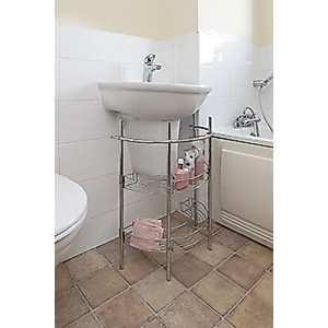 Croydex Mild Steel Pedestal Storage Unit with Shelves and Towel Rail