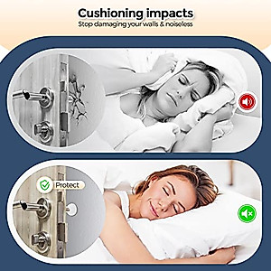 Ravinte Door Stopper Wall Protector 1.57" (12 PCS) Door Bumpers for Walls Self Adhesive Door Handle Bumpers for Kitchen Cabinets (White)