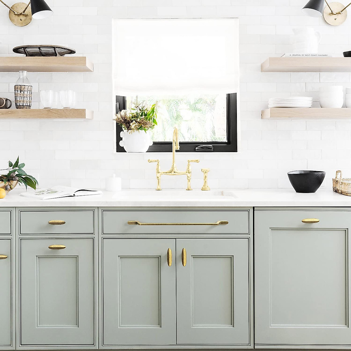 Goo-Ki 6 Pack Oval Antique Brass Drawer Knobs