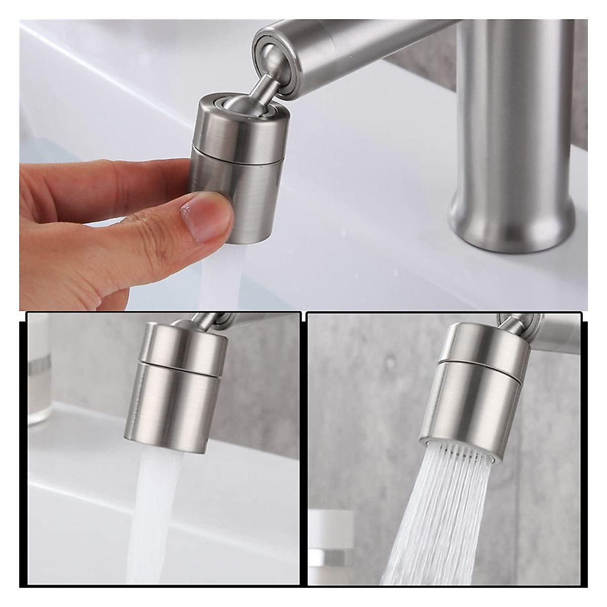 JEMITA 2 Modes Bathroom Basin Faucet 360° Rotation Cold and Hot Water Mixer Tap Children Kitchen Anti Splash Filter Saving Water Faucet