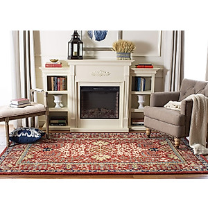 SAFAVIEH Antiquity Collection Area Rug - 5' x 8', Red & Multi, Handmade Traditional Oriental Wool, Ideal for High Traffic Areas in Living Room, Bedroom (AT64A)